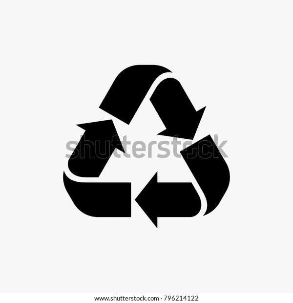 Recycle Vector Illustration Black Recycle Sign Stock Vector (Royalty ...