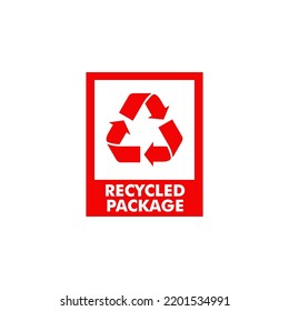 Recycled Package Sticker Icon Packaging Vector Stock Vector (Royalty ...