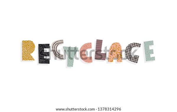 Recycling Collage Vector Sign Banner French Stock Vector (Royalty Free ...