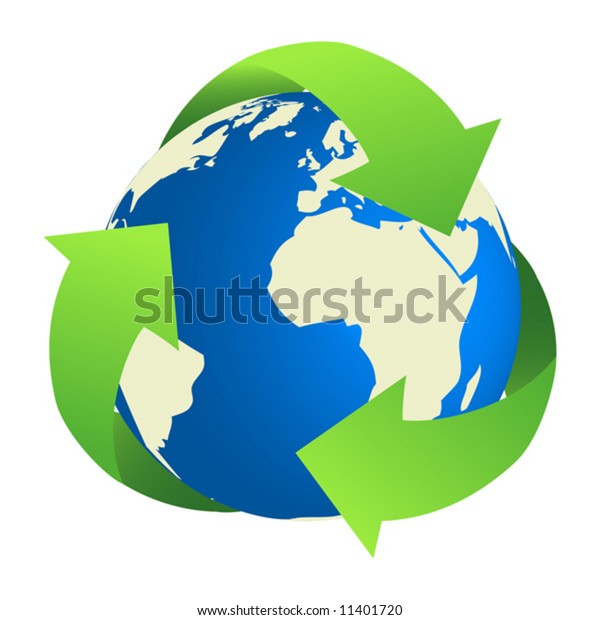 Recycling Earth Map World Traced Public Stock Vector (Royalty Free ...