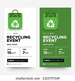 Vektor Stok Two Vector Sticker Recycle Theme Recycle (Tanpa Royalti ...
