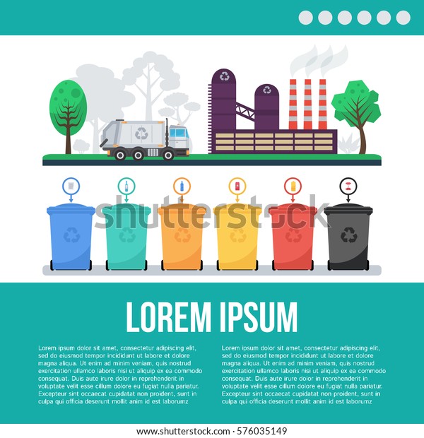 Recycling Flat Concept Infographics Garbage Recycling Stock Vector ...