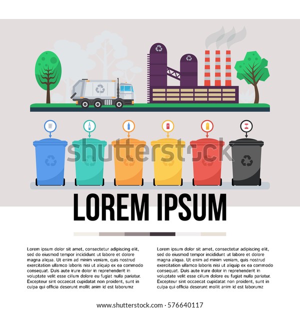 Recycling Flat Concept Infographics Garbage Recycling Stock Vector ...