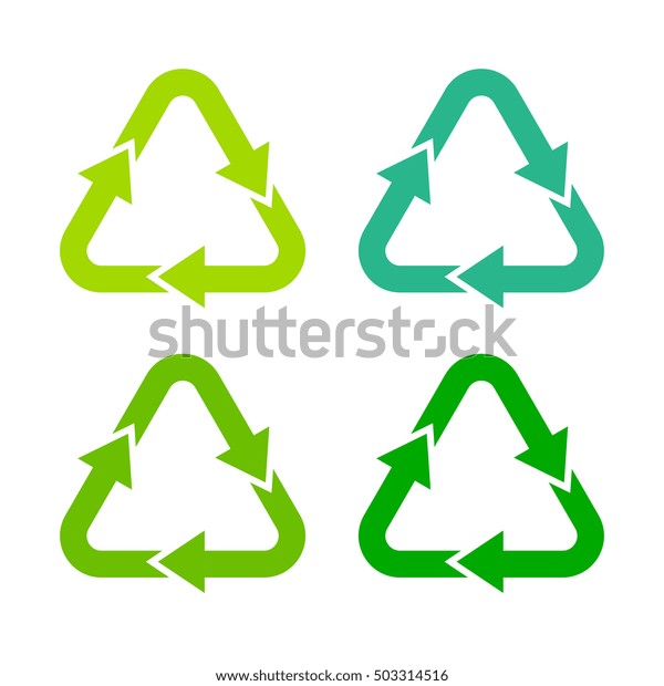 Recycling Green Arrows Symbol Set Vector Stock Vector (Royalty Free ...
