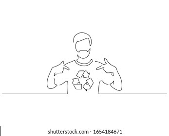 Recycling Isolated Line Drawing Vector Illustration Stock Vector ...