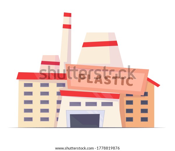 Recycling Plastic Factory Building Waste Recycling Stock Vector ...