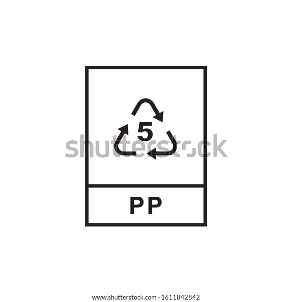 Recycling Pp Icon Symbol Vector Illustration Stock Vector (Royalty Free ...