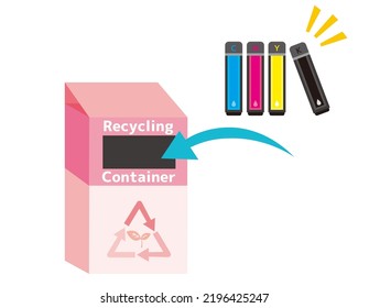 Recycling Printer Ink Cartridges Vector Illustration Stock Vector ...
