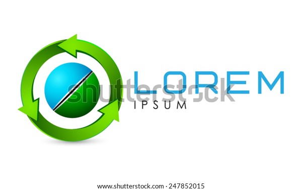 Recycling Recharging Sign Vector Logo Template Stock Vector (Royalty ...