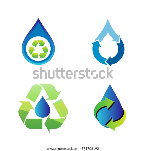 Stock vektor „recyklace a úspory vody sady loga“ (bez autorských ...