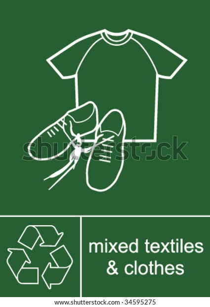 Recycling Sign Mixed Textiles Stock Vector (Royalty Free) 34595275