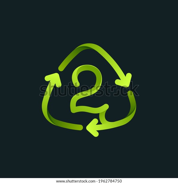 Recycling Symbol Number Two Line Logo Stock Vector (Royalty Free ...