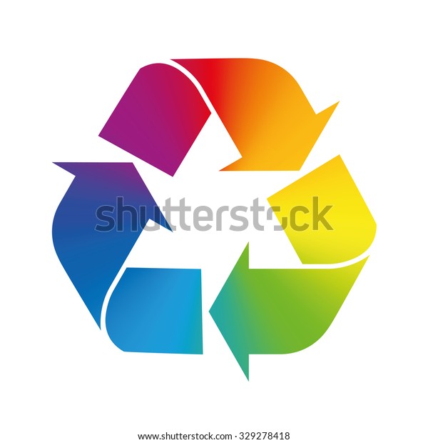 Recycling Symbol Rainbow Gradient Colors Illustration Stock Vector ...
