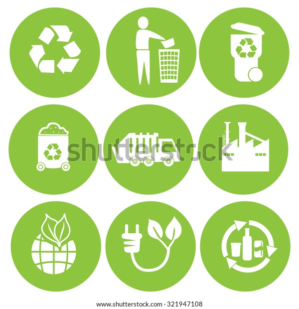 Recycling Waste Reduction Icons Set Materials Stock Vector (Royalty ...