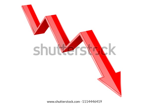 Red 3d Down Arrow Financial Graph Stock Vector (Royalty Free ...
