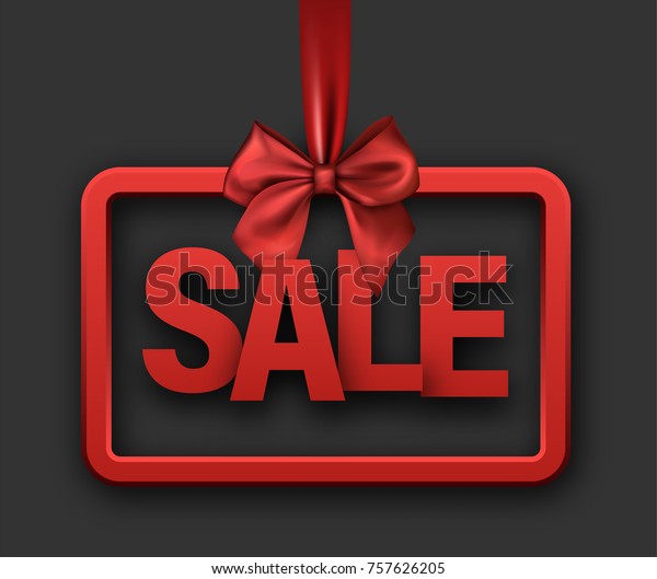 Red 3d Rectangular Sale Sign Satin Stock Vector (Royalty Free ...