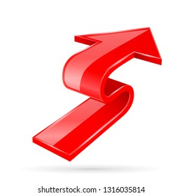 Red 3d Shiny Arrow Vector Illustration Stock Vector (Royalty Free ...