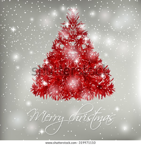 Red Abstract Christmas Tree On Grey Stock Vector (Royalty Free ...