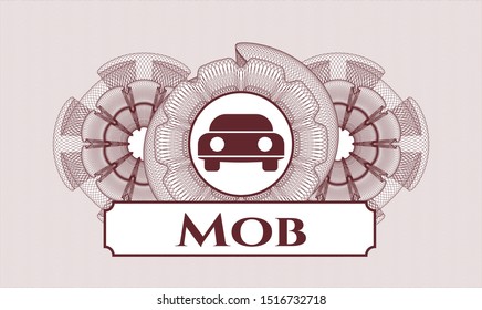 Red Abstract Linear Rosette Car Seen Stock Vector (Royalty Free ...