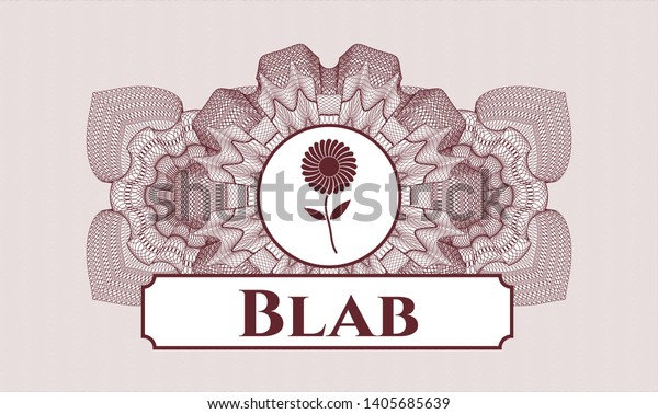 Red Abstract Rosette Flower Icon Blab Stock Vector (Royalty Free ...