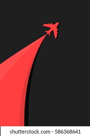 Red Air Plane Poster Flyer Template Stock Vector (Royalty Free ...