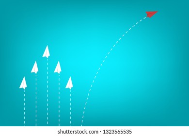 Minimalist Stile Red Airplane Changing Direction Stock Vector (Royalty ...