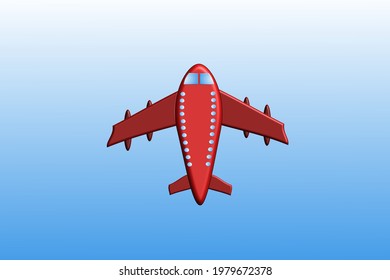 Red Airplane Eps View Stock Vector (Royalty Free) 1979672378 | Shutterstock