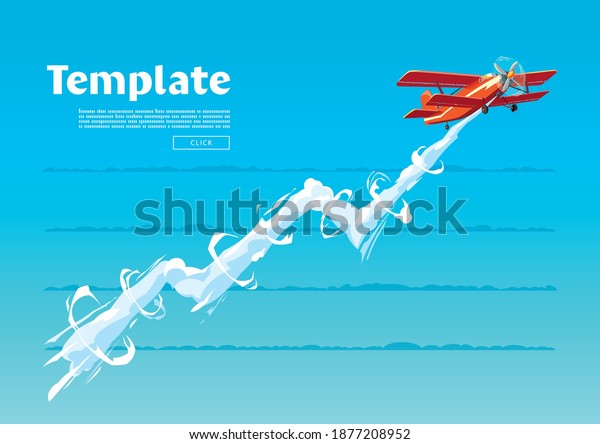 Red Airplane Flies Chart Illustration Vector Stock Vector (Royalty Free ...