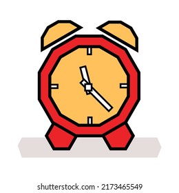 Red Alarm Clock Simple Design Stock Vector (Royalty Free) 2173465549 ...