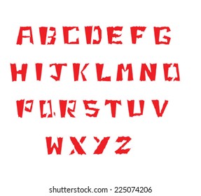 Red Alphabet Set Vector Illustration Stock Vector (Royalty Free ...