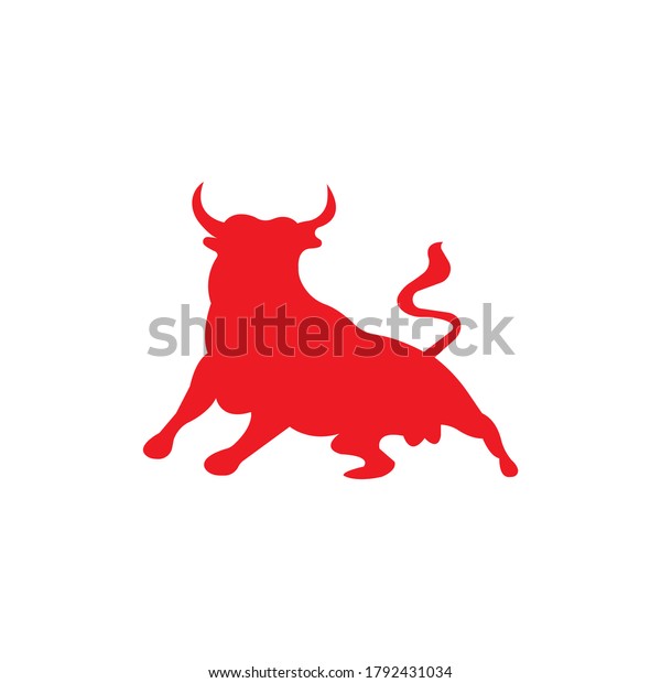Red Angry Ox Silhouette Vector On Stock Vector (Royalty Free ...
