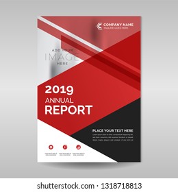 Red Annual Report Template Stock Vector (Royalty Free) 1318718813 ...