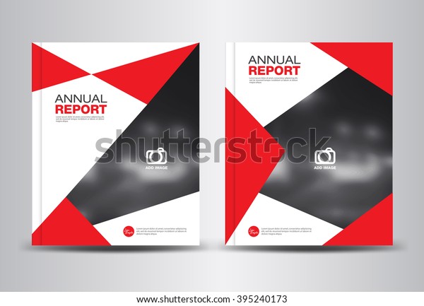 Red Annual Report Template Polygon Background Stock Vector (Royalty ...
