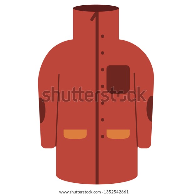 Red Anorak Flat Illustration On White Stock Vector (Royalty Free ...