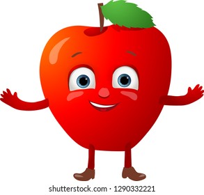 Red Apple Cartoon Style Stock Vector (Royalty Free) 1290332221 ...