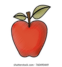 Red Apple Colored Crayon Silhouette: vector de stock (libre de regalías ...