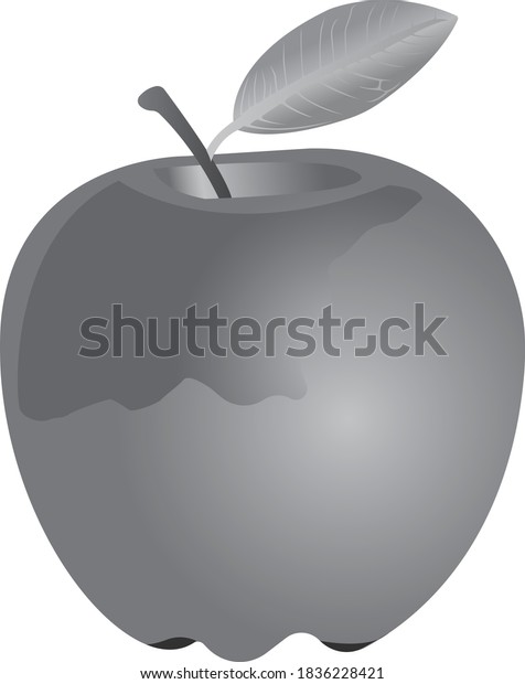 Red Apple Grayscale Image Food Vector Stock Vector (Royalty Free ...