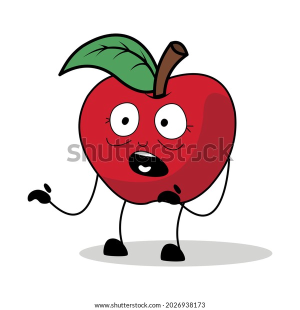 Red Apple Illustration Icon Questioning Expression Stock Vector ...
