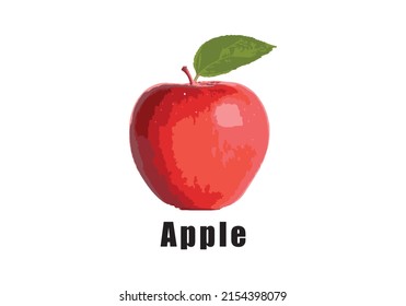 Red Apple Illustration Isolated On White Stock Vector (Royalty Free ...