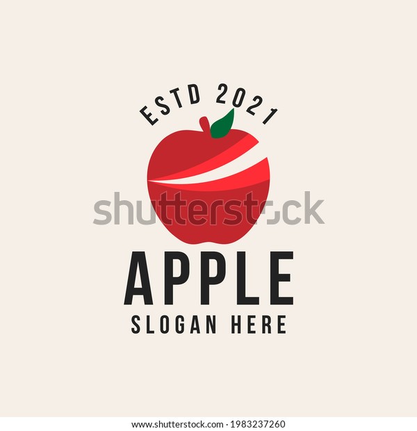 Red Apple Logo Design Vector Illustration Stock Vector (Royalty Free ...