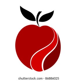 「Red Apple Symbol Vector Illustration」のベクター画像素材（ロイヤリティフリー） 86886025 ...