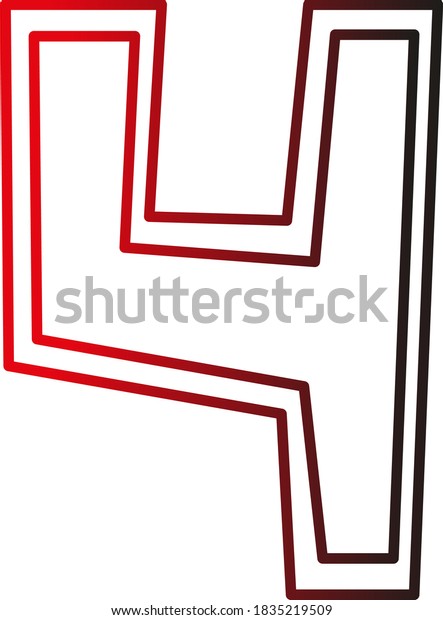 Red Arabic Numeral 4 On White Stock Vector (Royalty Free) 1835219509 ...