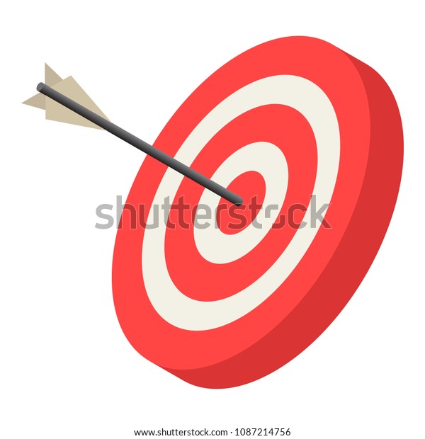 Red Archery Target Icon Isometric Red Stock Vector (Royalty Free ...