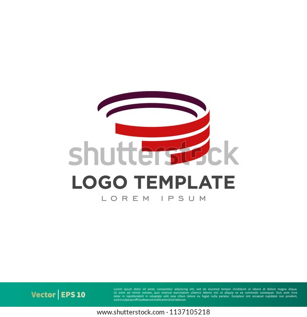 Red Arena Colosseum Icon Vector Logo Stock Vector (Royalty Free ...