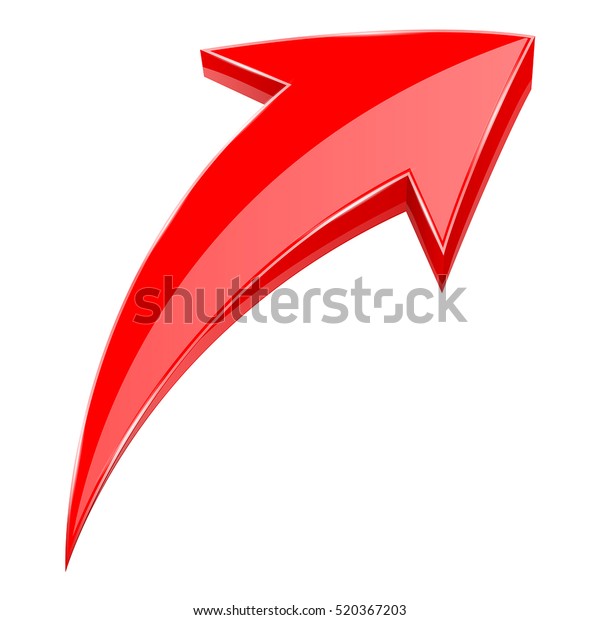 Red Arrow 3d Shiny Rising Icon Stock Vector (Royalty Free) 520367203 ...