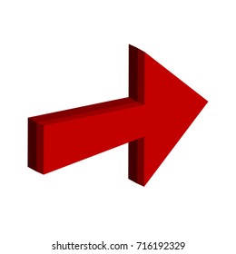 Red Arrow 3d Vector Illustration 스톡 벡터(로열티 프리) 716192329 | Shutterstock