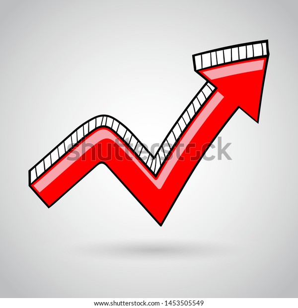 Red Arrow Bent Hand Drawn Sketch Stock Vector (Royalty Free) 1453505549 ...