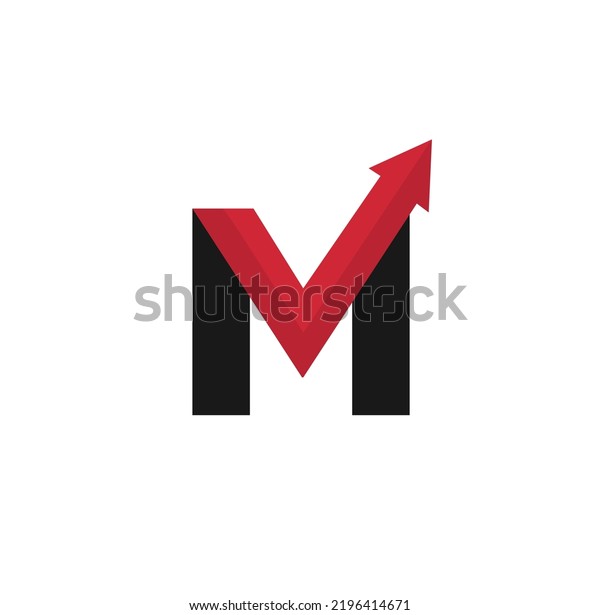 Red Arrow Check Mark Letter M Stock Vector (Royalty Free) 2196414671 ...