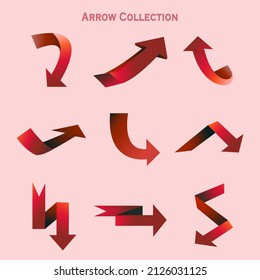 Red Arrow Gradient Collection Stock Vector (Royalty Free) 2126031125 ...