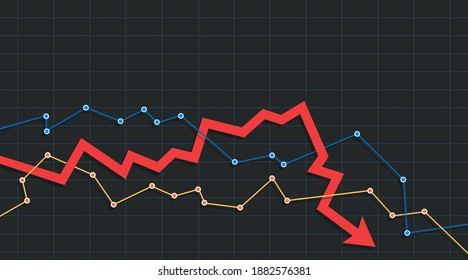 Red Arrow Pointing Downwards Showing Losing Stock Vector (Royalty Free ...